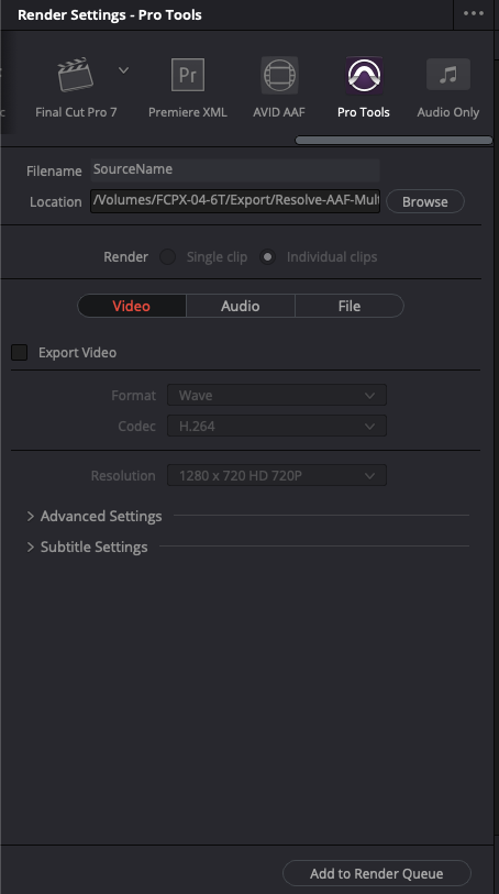 Davinci Resolve AAF Export Settings Vordio